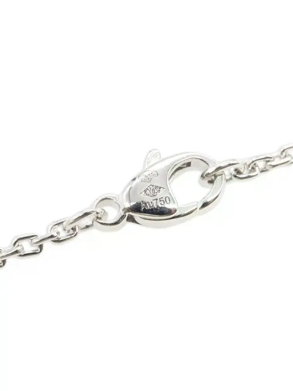 LOUIS VUITTON 18k White Gold Diamond Initials Pendant Necklace - Silver