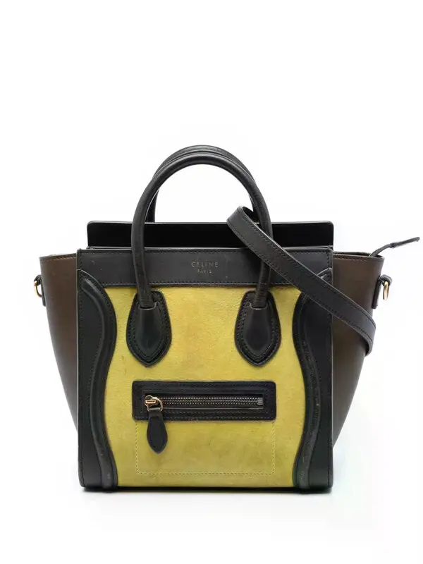 Celine Tricolor Leather Luggage Tote Satchel - Multicolour