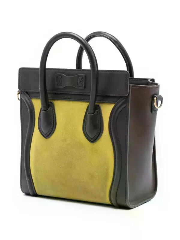 Celine Tricolor Leather Luggage Tote Satchel - Multicolour