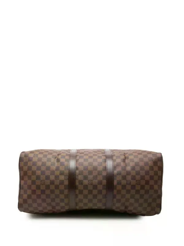 LOUIS VUITTON Damier Ebene Keepall 50 Travel Bag - Brown
