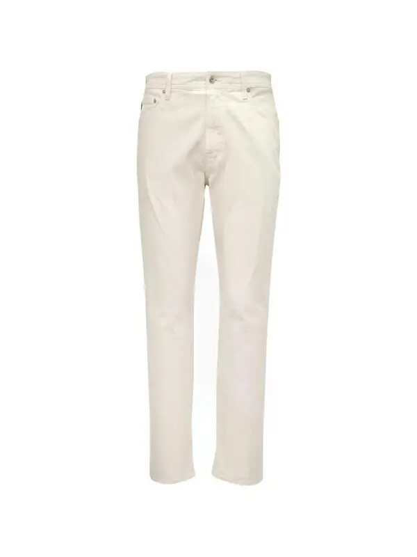 Ag Off-white Cotton Twill Trousers