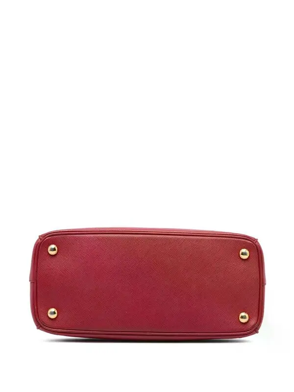 Prada Saffiano Lux Galleria Double Zip Satchel - Red