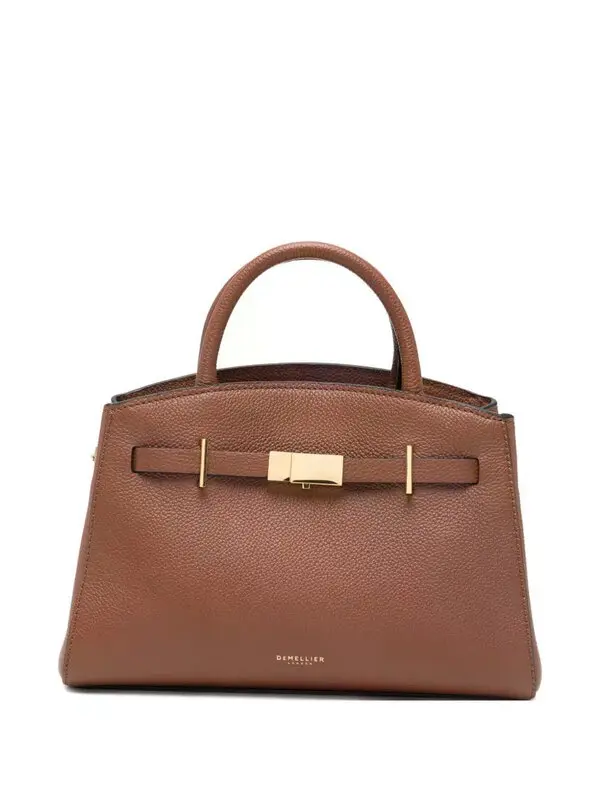 DEMELLIER Small Hudson Grained-leather Tote Bag - Brown