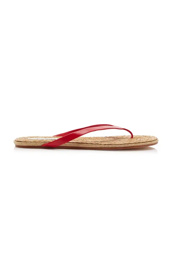 Christopher Esber Palma Raffia Flip Flop Sandals - Red
