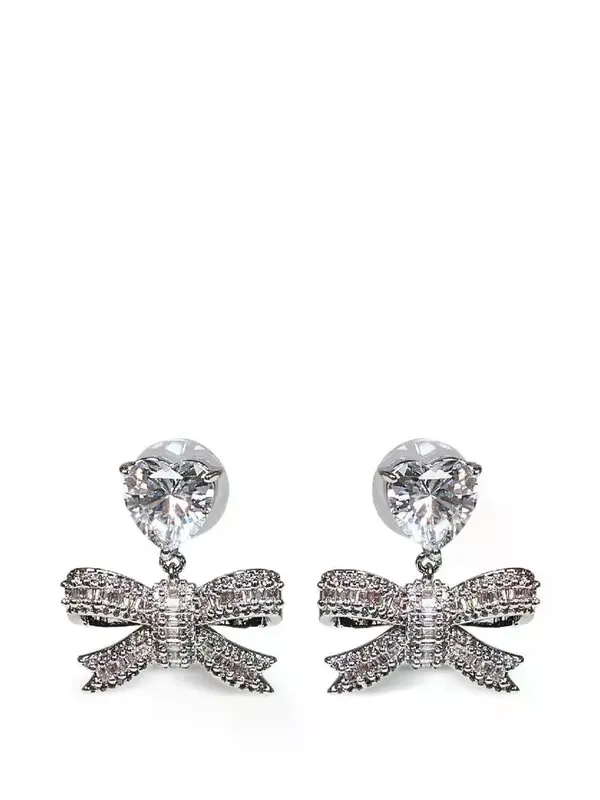 SELF-PORTRAIT Heart-shaped Earrings - Silver