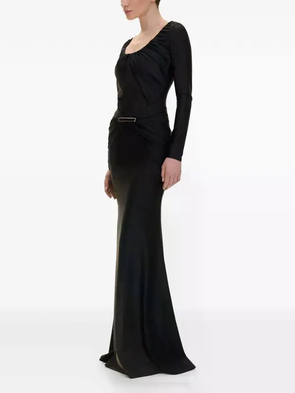 V:PM ATELIER Delia Ruched Maxi Dress - Black