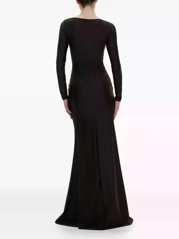 V:PM ATELIER Delia Ruched Maxi Dress - Black