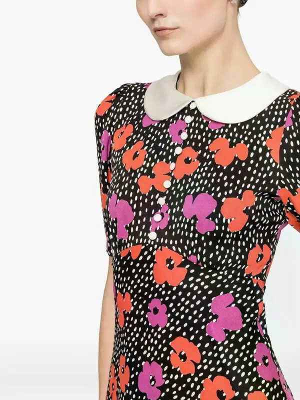 NISSA Floral Print Midi Dress