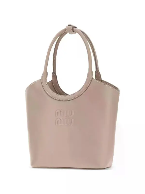 Miu Miu Logo-embossed Leather Tote Bag