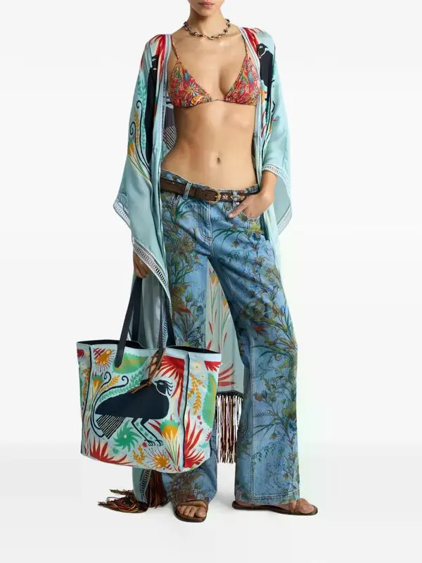 Etro Paisley-print Foliage-motif Bikini - Red