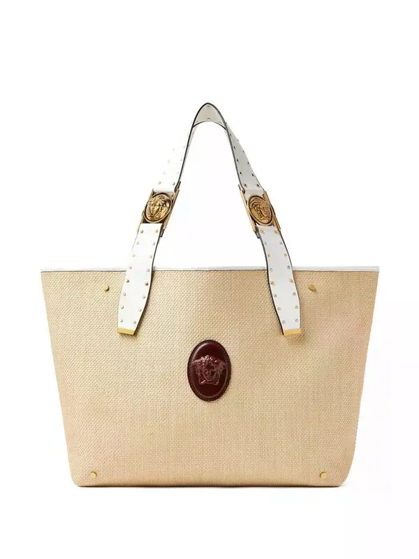 Versace Rivière Large Raffia Tote