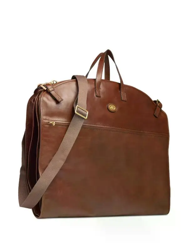 THE BRIDGE Leather Garment Bag With Gold-tone Hardware - Brown