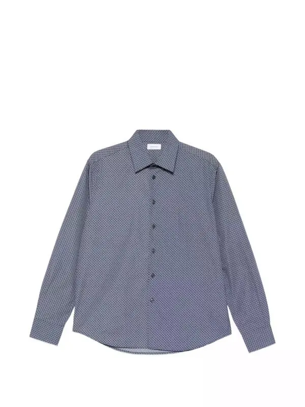 FERRAGAMO Geometric-print Long-sleeve Shirt