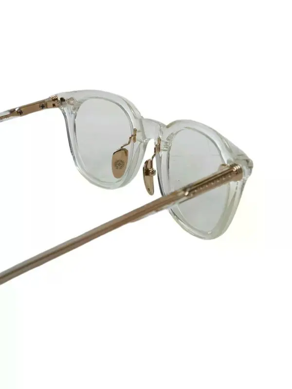 Chrome Hearts Engraved Round Frame Eyeglasses