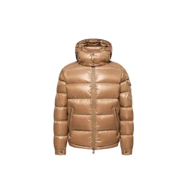 Moncler Maya Hooded Short Down Jacket - Beige