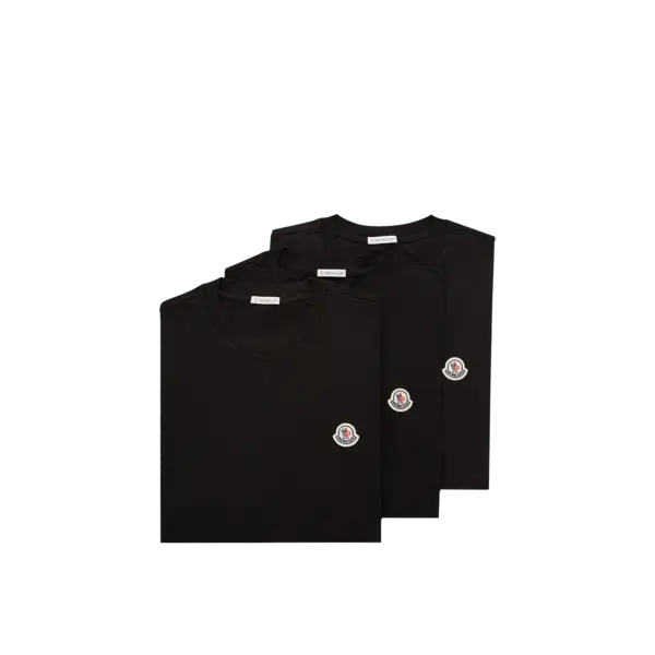 Moncler Logo Patch Cotton T-shirt - Black