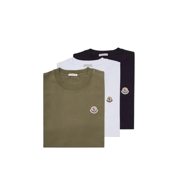 Moncler Logo Patch Cotton T-shirt - Multicolour