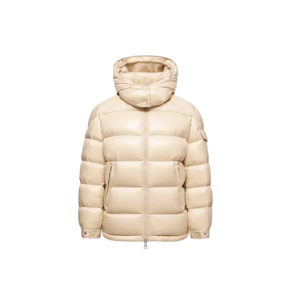 Moncler Maire Hooded Short Down Jacket - Beige