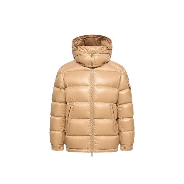 Moncler Maire Hooded Short Down Jacket - Beige