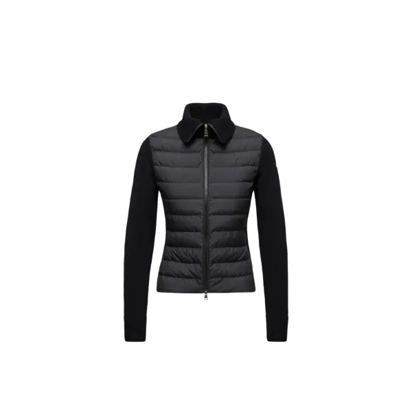 Moncler Padded Wool Cardigan - Black