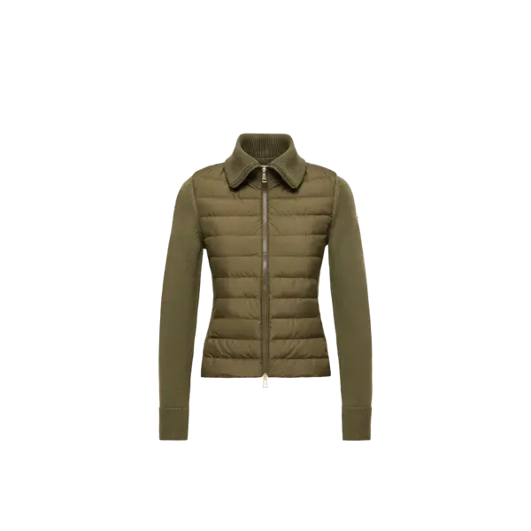 Moncler Padded Wool Cardigan - Green
