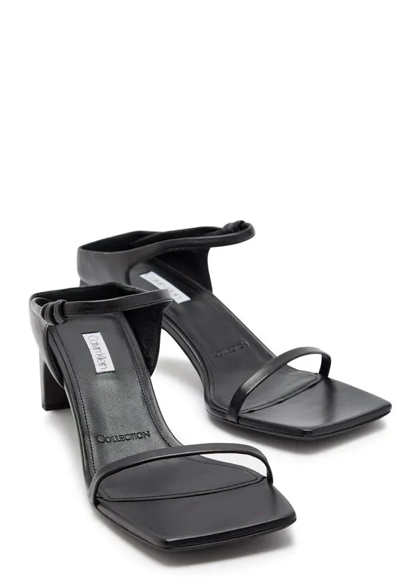 Calvin Klein Grained Leather Mules