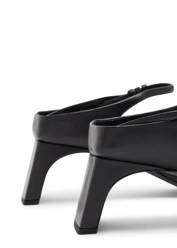 Calvin Klein Grained Leather Mules