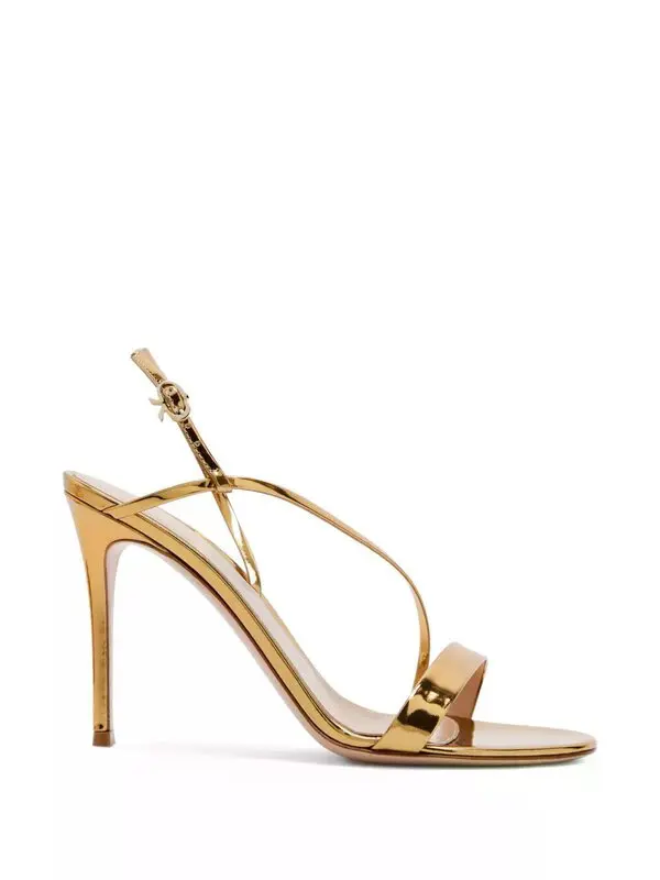GIANVITO ROSSI Manhattan Metallic-effect Strappy Sandals - Gold