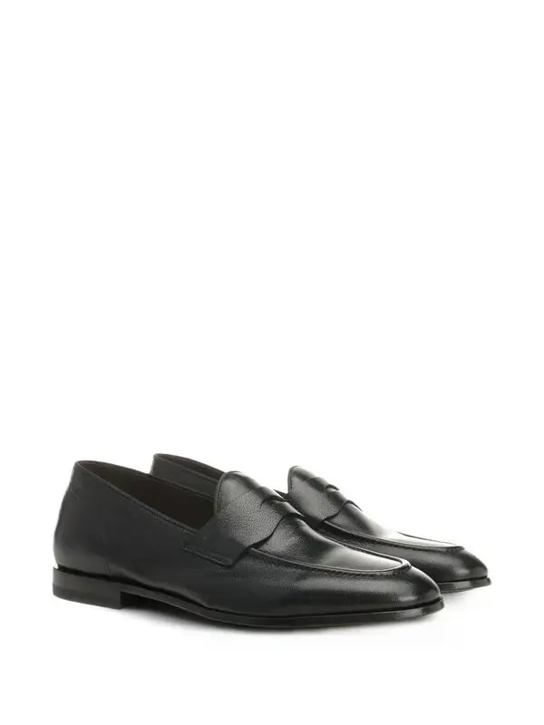 Al Duca D'aosta Athens Pebble-grain Leather Loafers