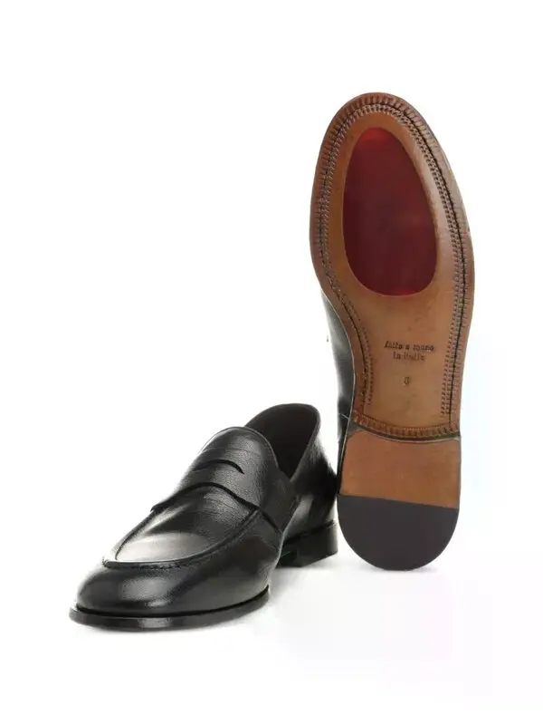 Al Duca D'aosta Athens Pebble-grain Leather Loafers