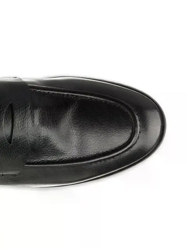 Al Duca D'aosta Athens Pebble-grain Leather Loafers