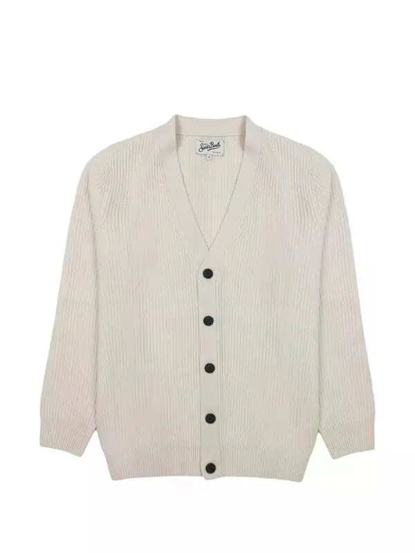 MC2 SAINT BARTH Ribbed-knit V-neck Cardigan