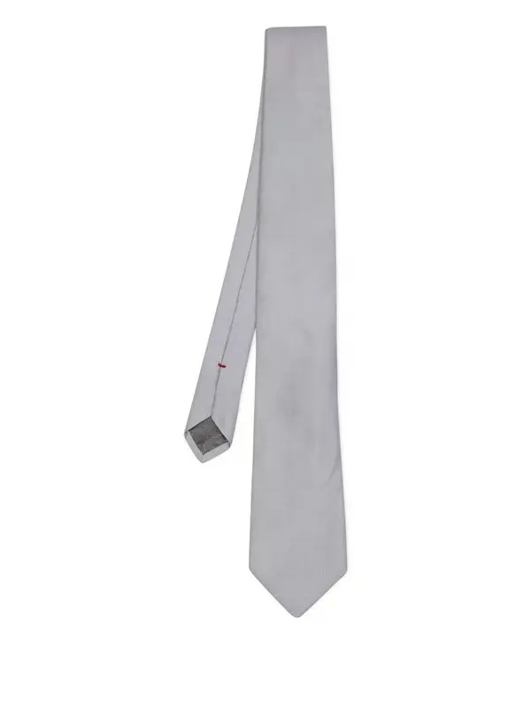 DELL'OGLIO Textured Oxford Tie - Grey