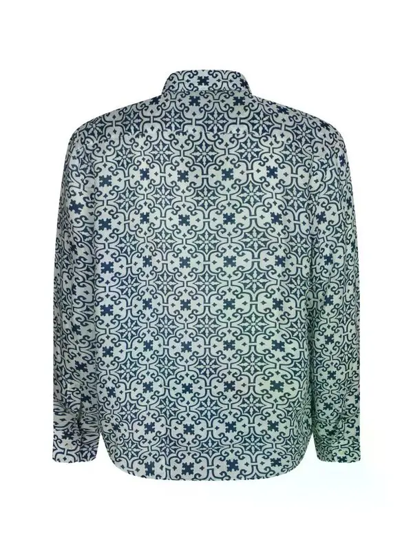 PENINSULA SWIMWEAR Geometric-print Long-sleeve Shirt - Blue