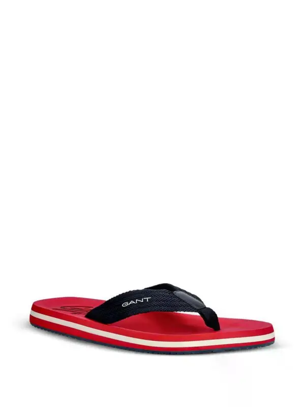 Gant Logo-print Striped Flip-flops