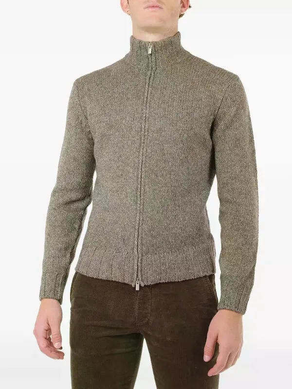 Al Duca D'aosta High Neck Zip-up Sweater