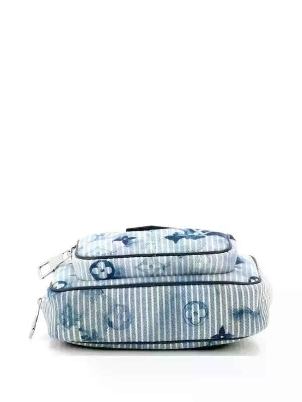 LOUIS VUITTON Limited Edition Monogram Watercolor Stripes Denim Crossbody Bag - Blue