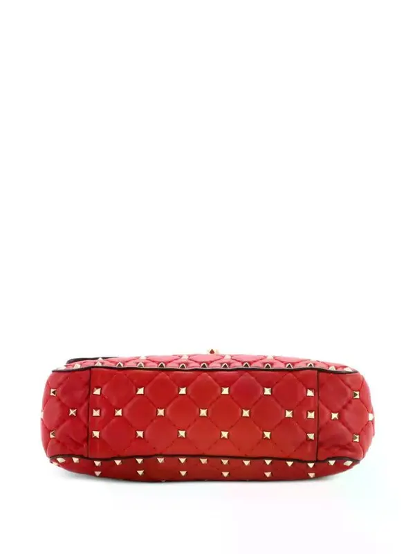 Valentino Garavani Rockstud Spike Flap Quilted Leather Medium Crossbody Bag - Red