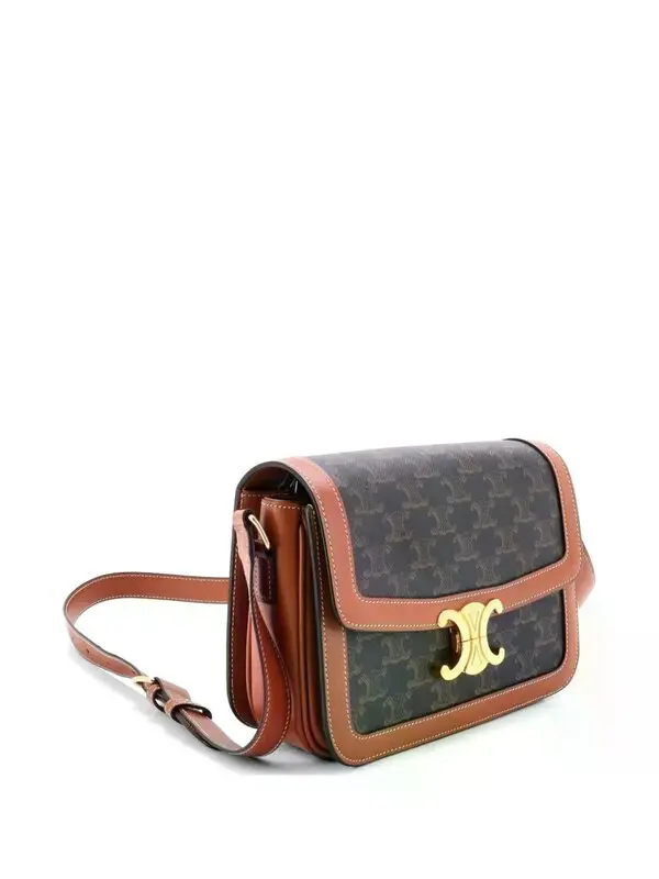 Celine Triomphe Coated Canvas Medium Shoulder Bag