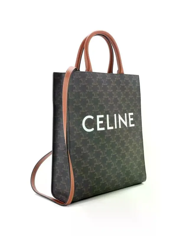 Celine Vertical Cabas Triomphe Coated Canvas Small Tote Bag