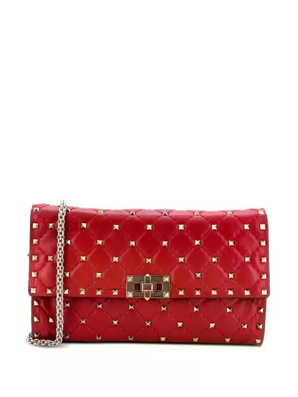 Valentino Garavani Rockstud Spike Quilted Leather Small Crossbody Bag - Red