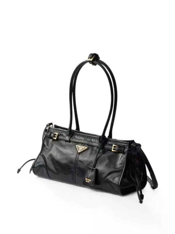Prada Bonnie Medium Leather Handbag - Black