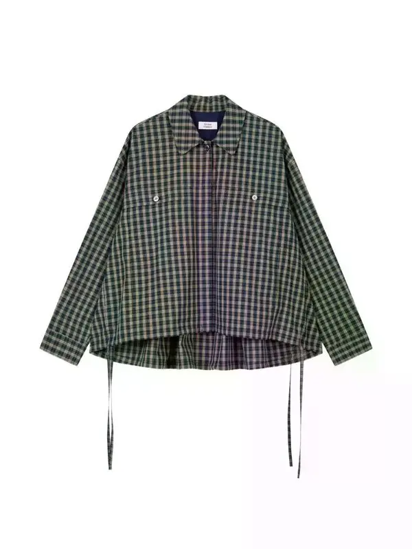 STUDIO TOMBOY Checkered Shirt With Gathered Detailing