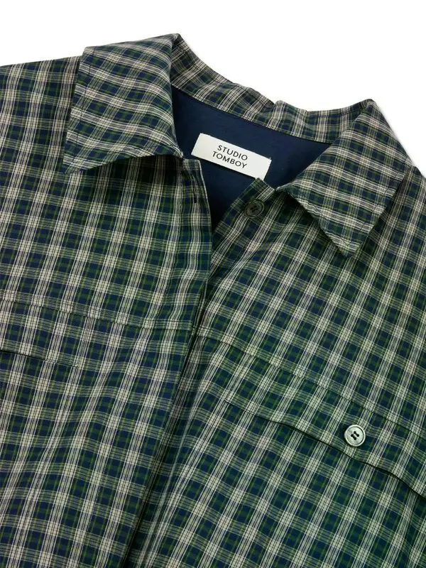 STUDIO TOMBOY Checkered Shirt With Gathered Detailing