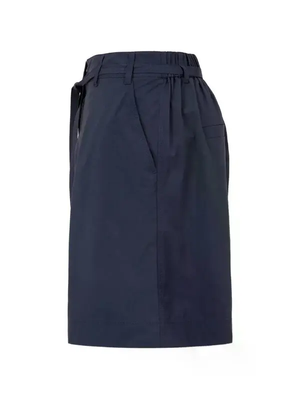 STUDIO TOMBOY Belted Pleated Knee-length Tailored Shorts - Blue