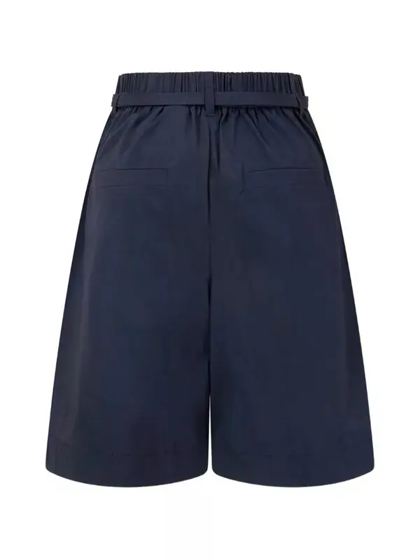 STUDIO TOMBOY Belted Pleated Knee-length Tailored Shorts - Blue