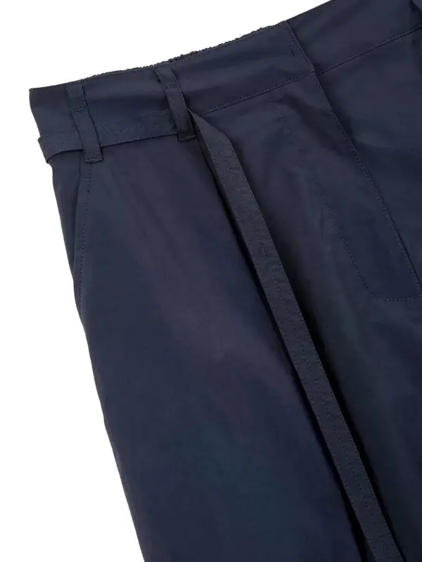 STUDIO TOMBOY Belted Pleated Knee-length Tailored Shorts - Blue