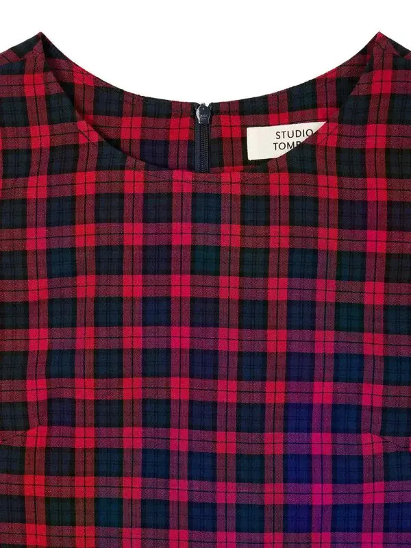 STUDIO TOMBOY Sleeveless Checkered Side-tie Blouse