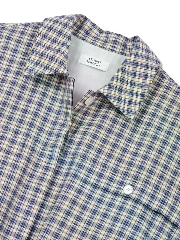 STUDIO TOMBOY Check-pattern Drawstring-hem Shirt