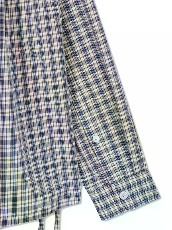 STUDIO TOMBOY Check-pattern Drawstring-hem Shirt